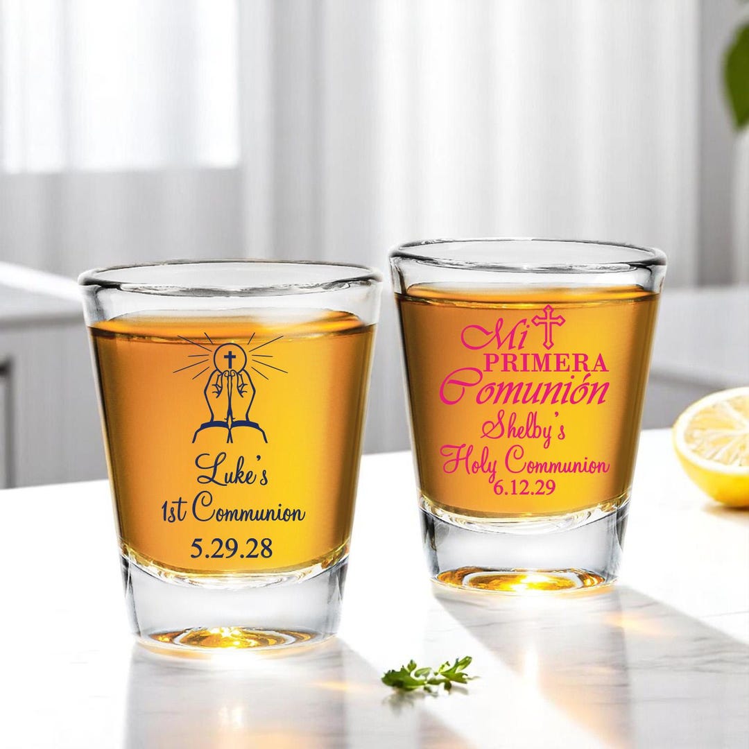 Personalized First Communion Shot Glass Favors (set of 24) - Etsy