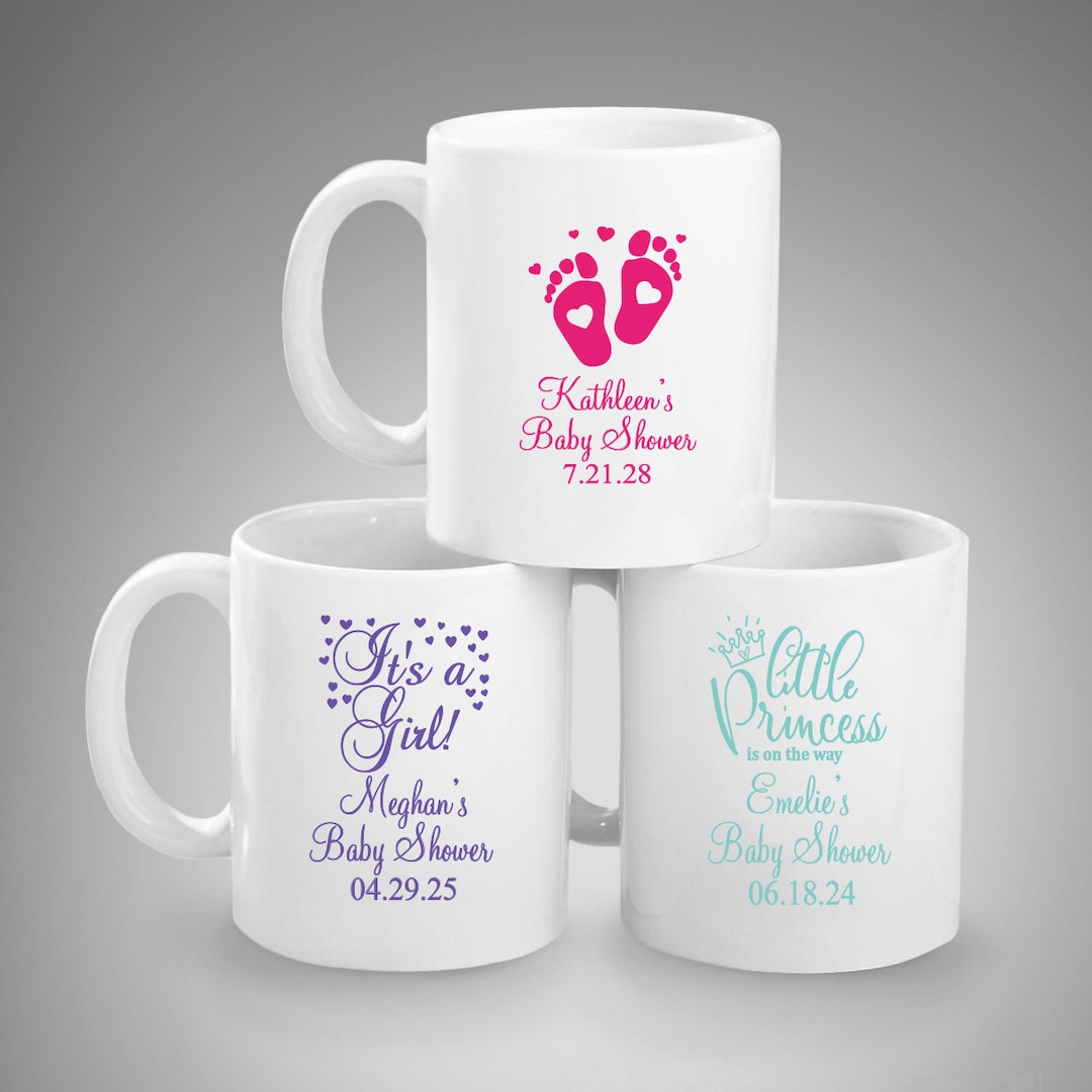 Personalized Baby Shower Girl Coffee Mugs - Set of 12 - Etsy