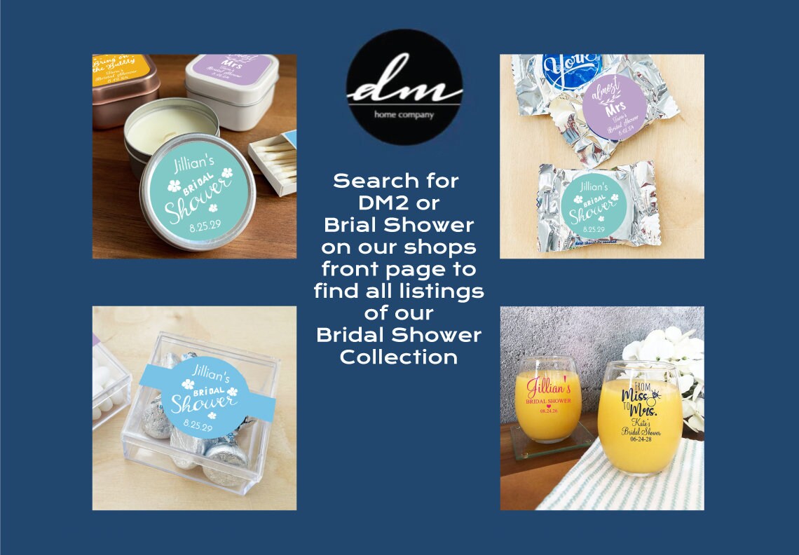 Set Of 24 Bridal Shower Personalized White Frost Candle Etsy