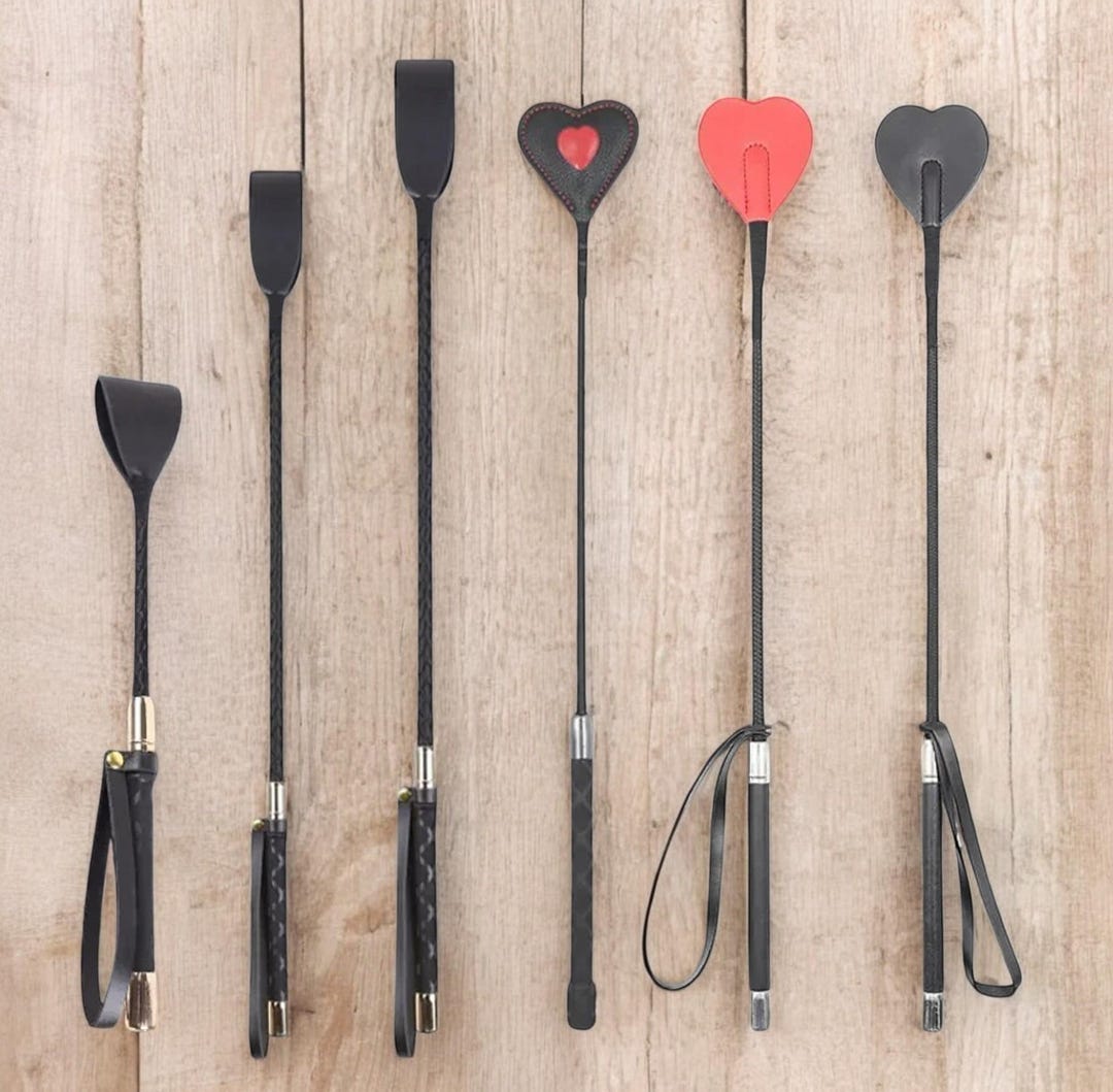Leather Cosplay Bondage Whip Crop Spanking Horse Riding Flogger Flapper ...