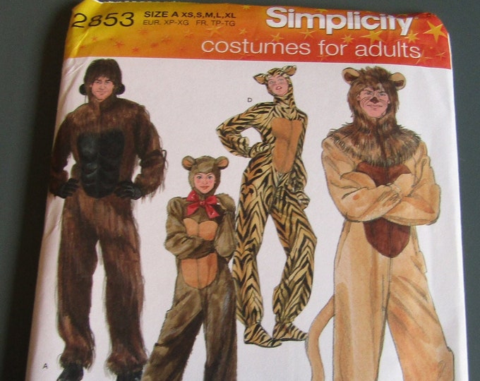 Uncut Adult Costume Pattern: Animals Sizes XS - XL - Etsy