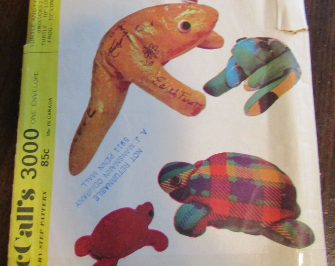 Uncut Vintage Turtle & Frog Bean Bags Pattern - Etsy