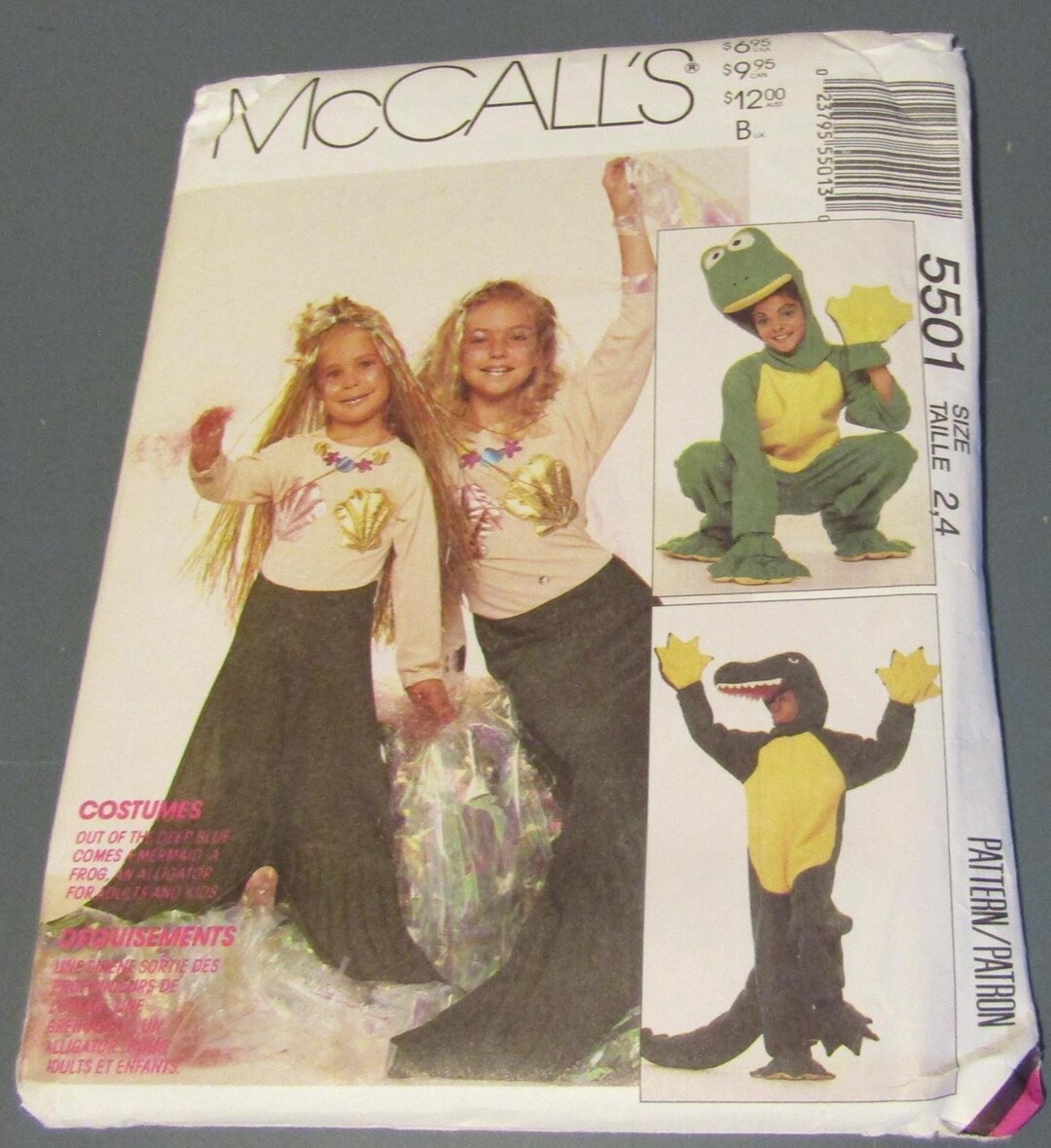 Uncut Children's Alligator, Frog & Mermaid Costumes Pattern Sizes: 2-4 ...