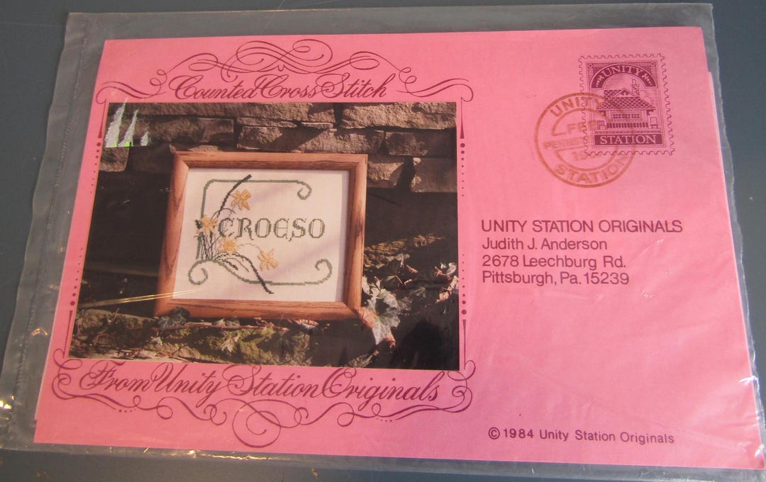 Unopened Vintage Cross Stitch Pattern: Welsh Welcome/croeso - Etsy