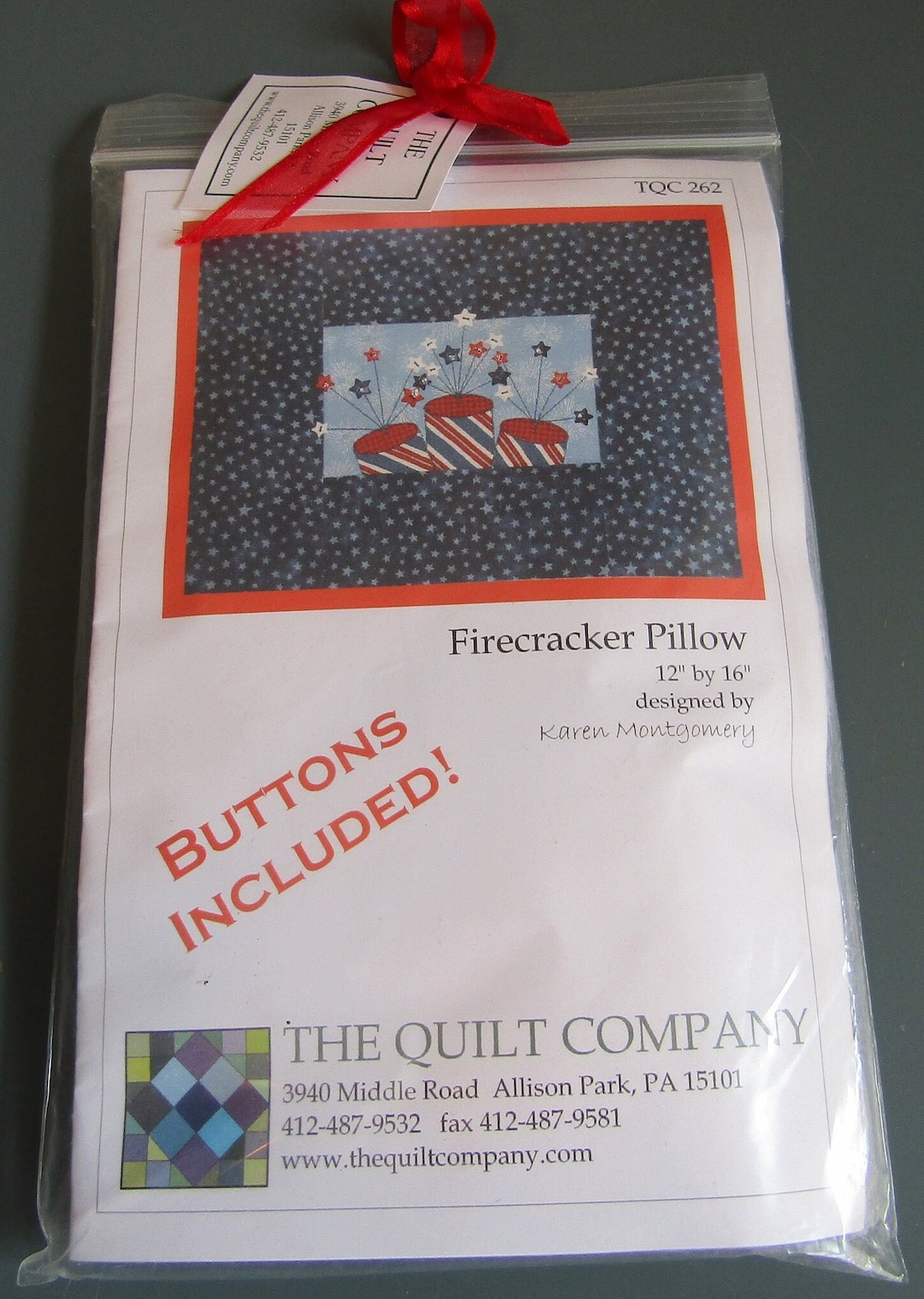 Unopened Quilted Firecracker Pillow Kit - Etsy