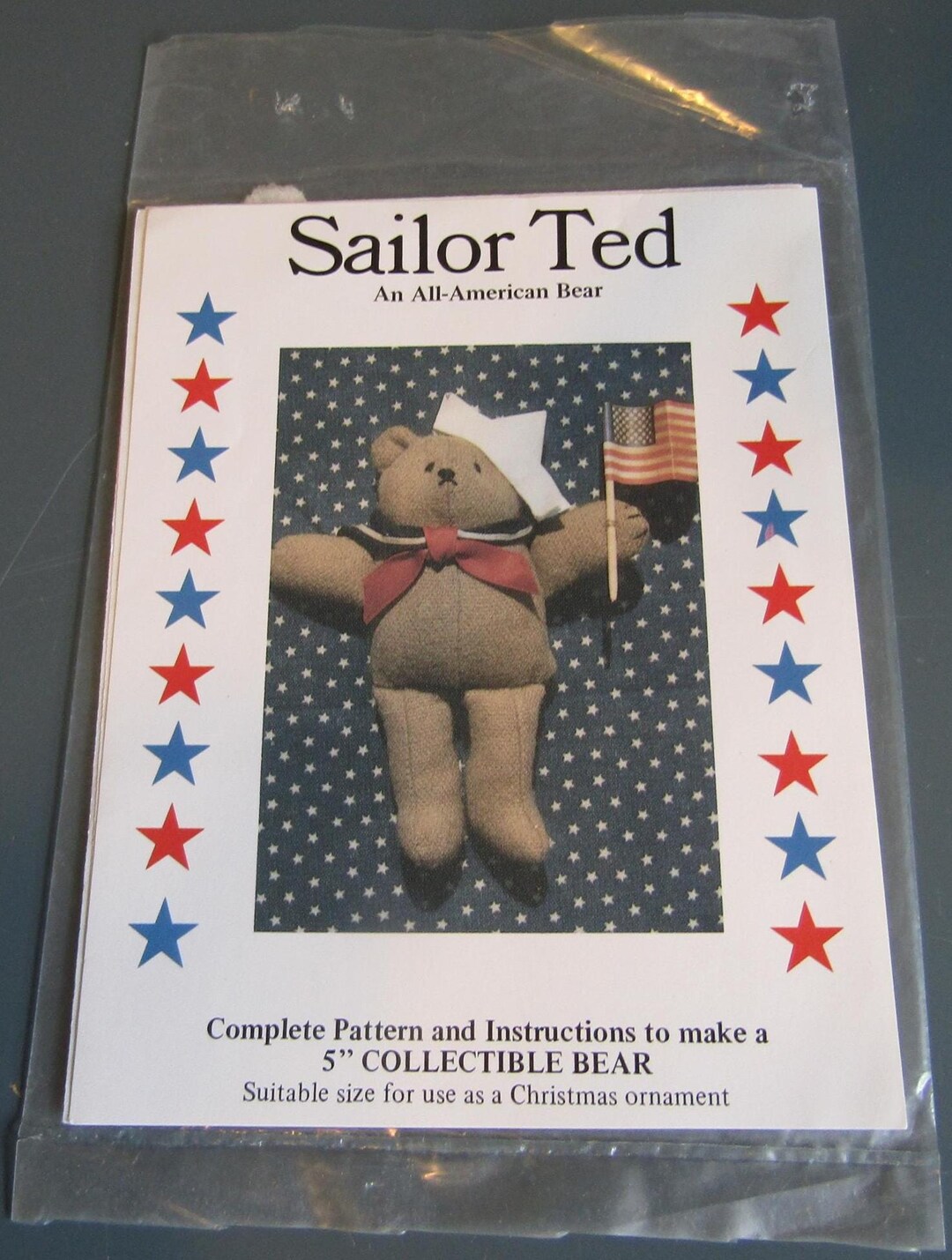 Uncut Vintage Inch Sailor Ted Pattern: All-american Bear - Etsy