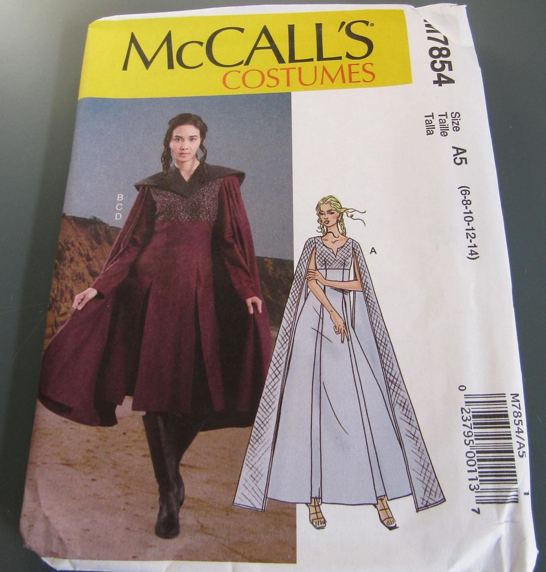 New Uncut Misses' Costume Pattern Dresses, Capes & Capelet Sizes 6- 14 ...