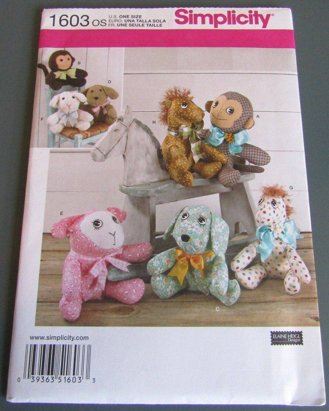 Uncut 2 Piece Stuffed Animals Pattern - Etsy