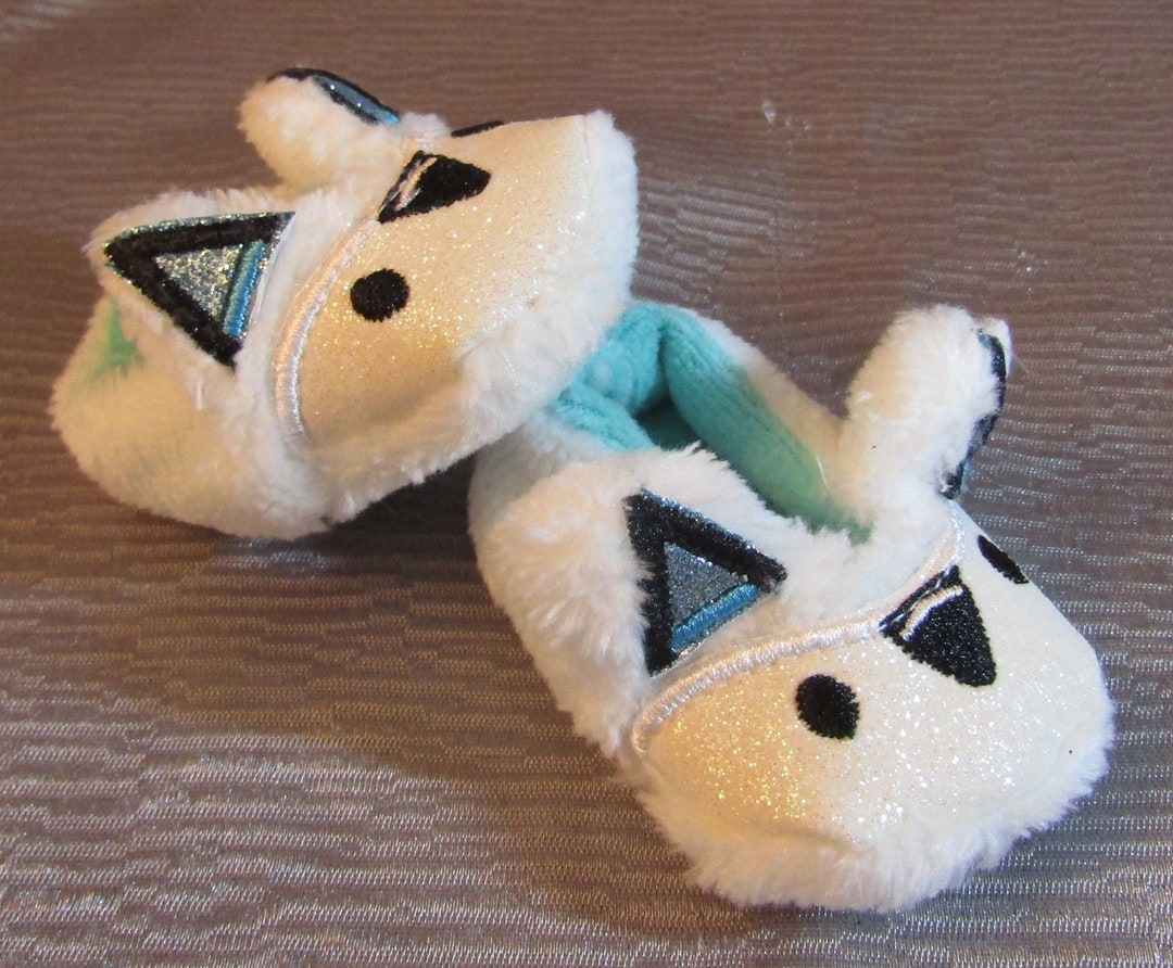 18 & 15 Doll Slippers: White Fox - Etsy