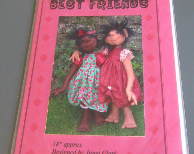 Uncut Vintage Janet Clark Originals Art Doll Pattern: Best Friends 18 ...