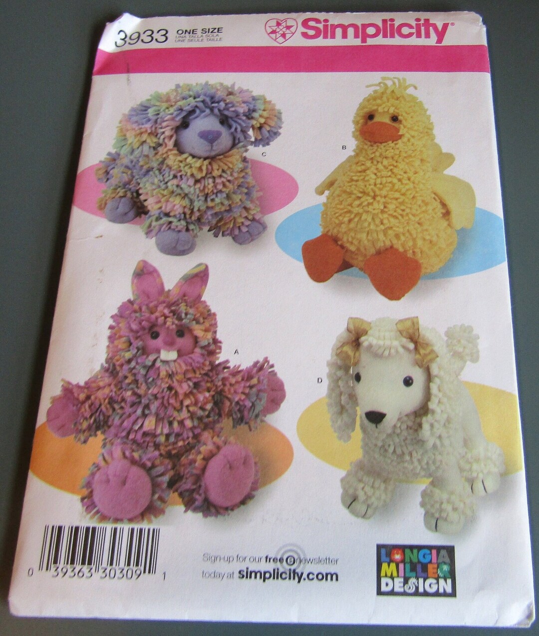 Uncut 15 Inch Loopy Animals Pattern: Bunny, Duck, Dog & Poodle - Etsy