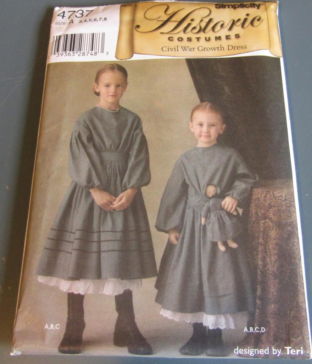 Uncut Vintage Child's' Civil War Costume Pattern: Sizes 3-8 - Etsy