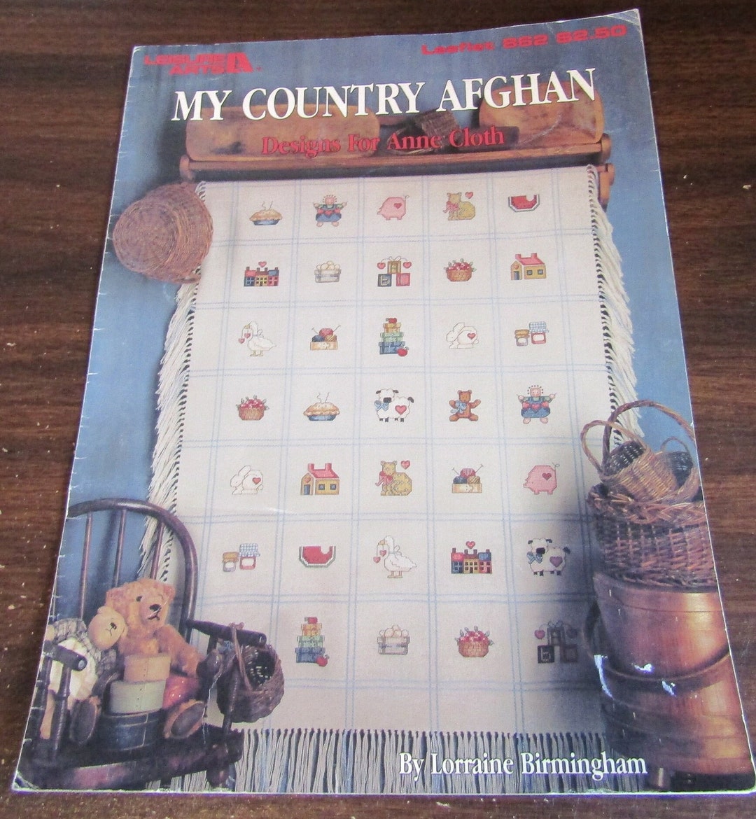 Vintage Cross Stitch Leaflet: My Country Afghan Designs for Anne Cloth ...