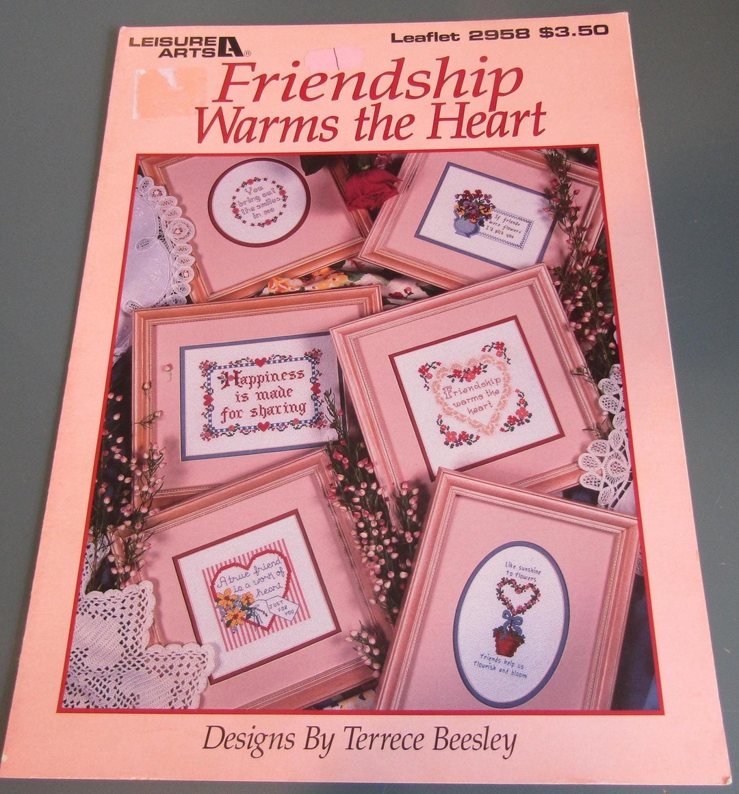 Vintage Cross Stitch Leaflet: Friendship Warms the Heart - Etsy