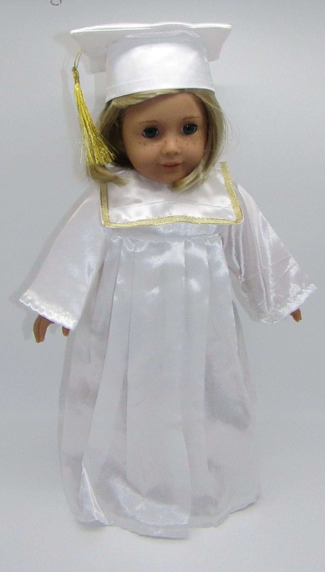 18 Doll Graduation Cap & Gown: White - Etsy
