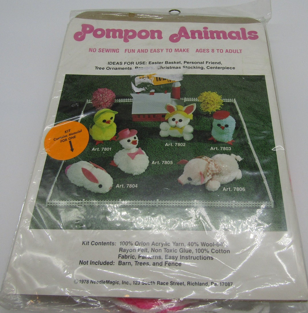 Unopened Vintage Pompon Animals Kit: Bunny - Etsy
