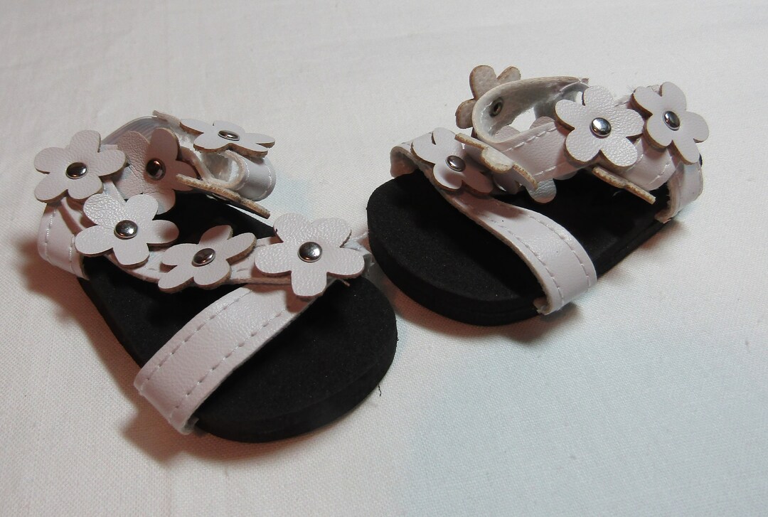 18 Doll Flower Strap Sandals: White - Etsy