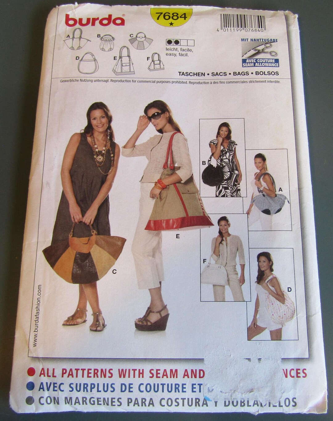 Uncut Burda Bags Pattern: 6 Designs - Etsy
