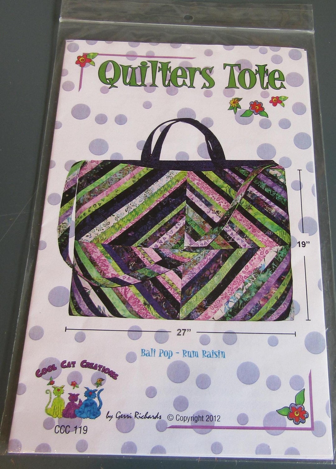 Bali Pop Quilters Tote Pattern - Etsy