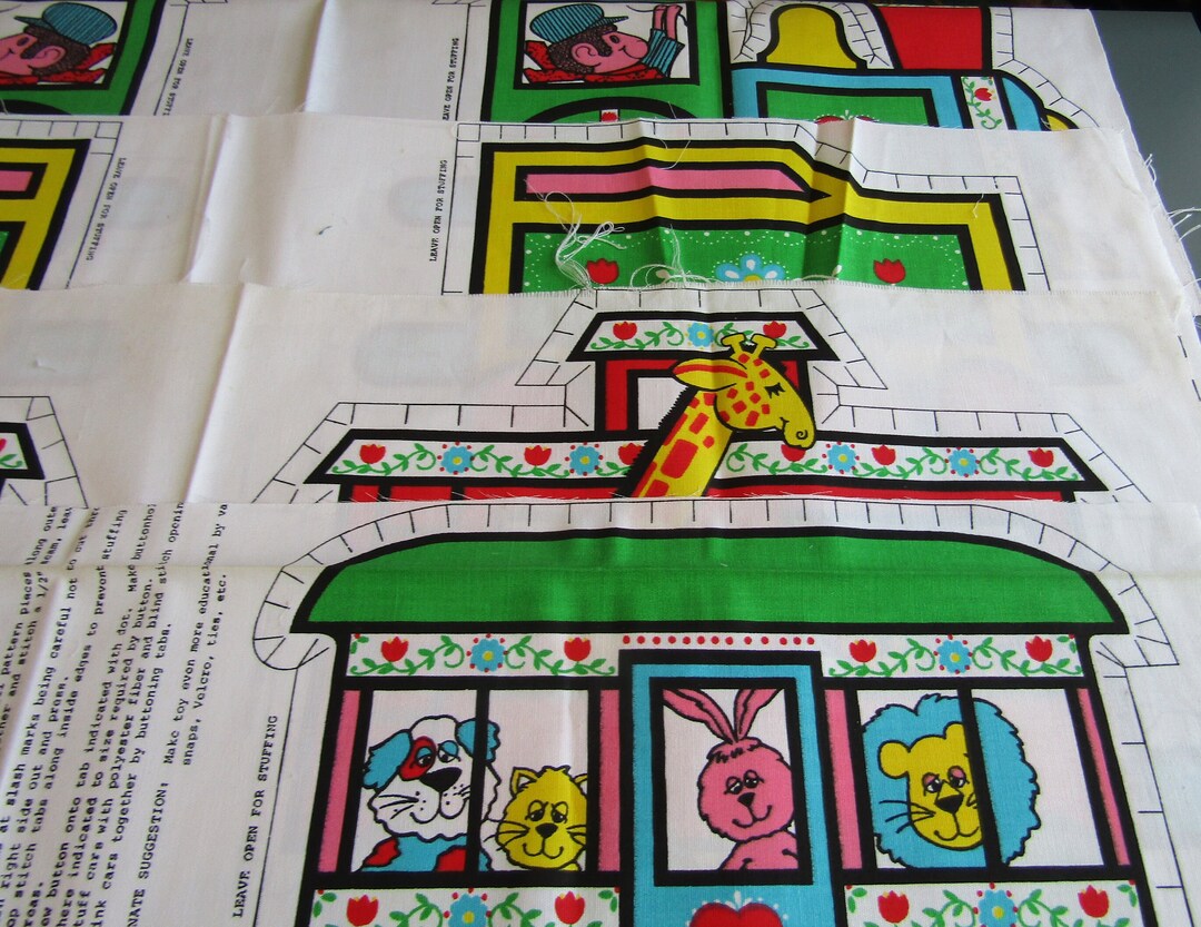 Animal-train Stuffed Toy Panel: Ready- To-sew - Etsy