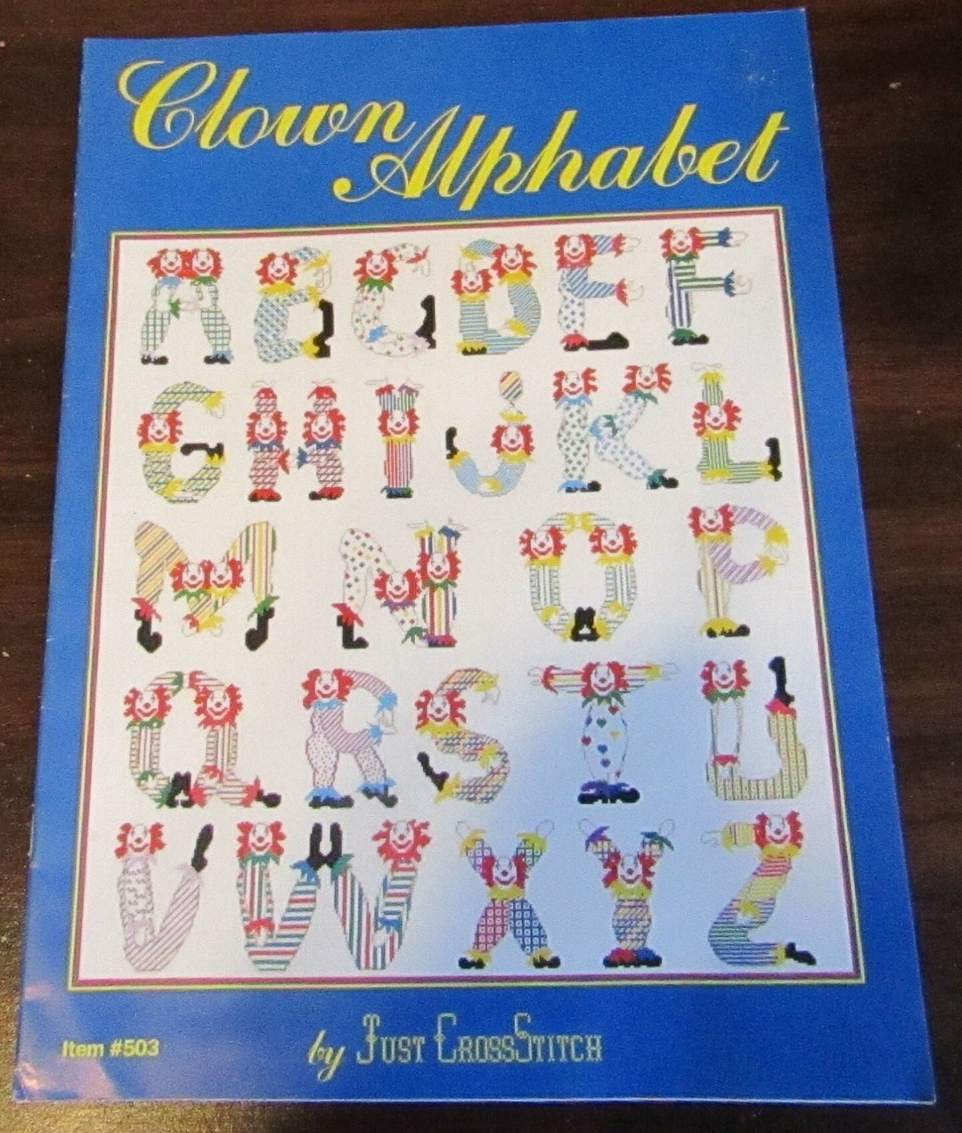 Dépliant point de croix vintage : alphabet clown - Etsy France