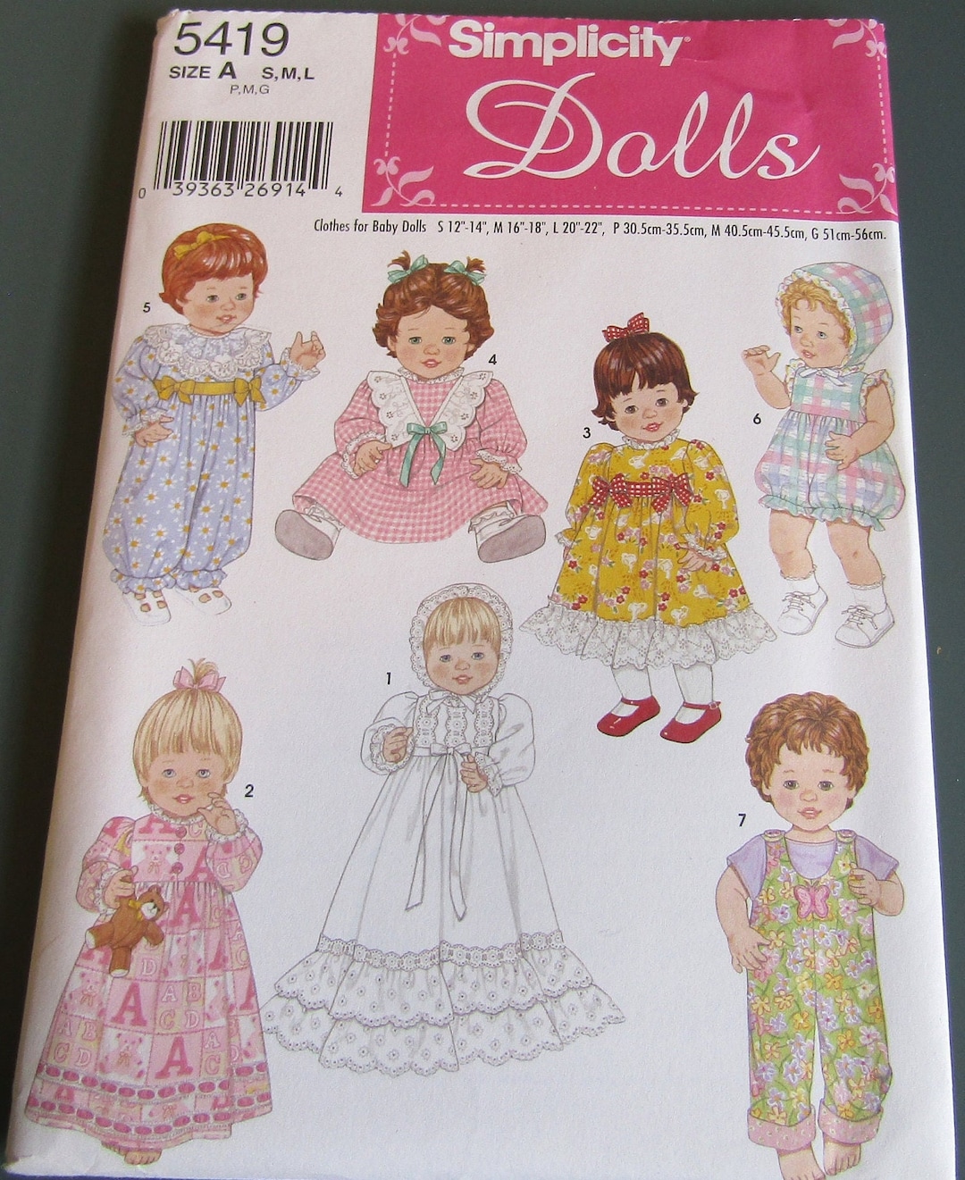 Uncut Vintage Baby Doll Clothes Pattern in 3 Sizes 12"- 22" - Etsy