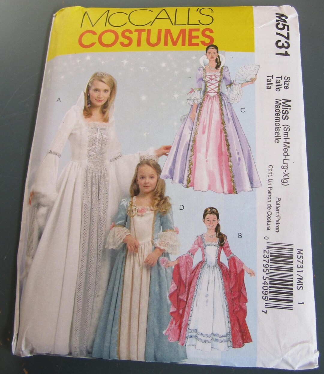 New Uncut Misses' Princess Costumes Pattern - Etsy