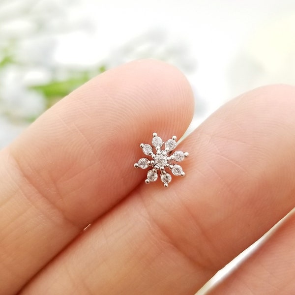 Snowflake Stud Earrings - Etsy
