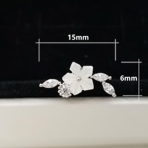 Shell Flower Leaf Stud, Cartilage Conch Helix Ear Lobe, 16G 20G 21G ...