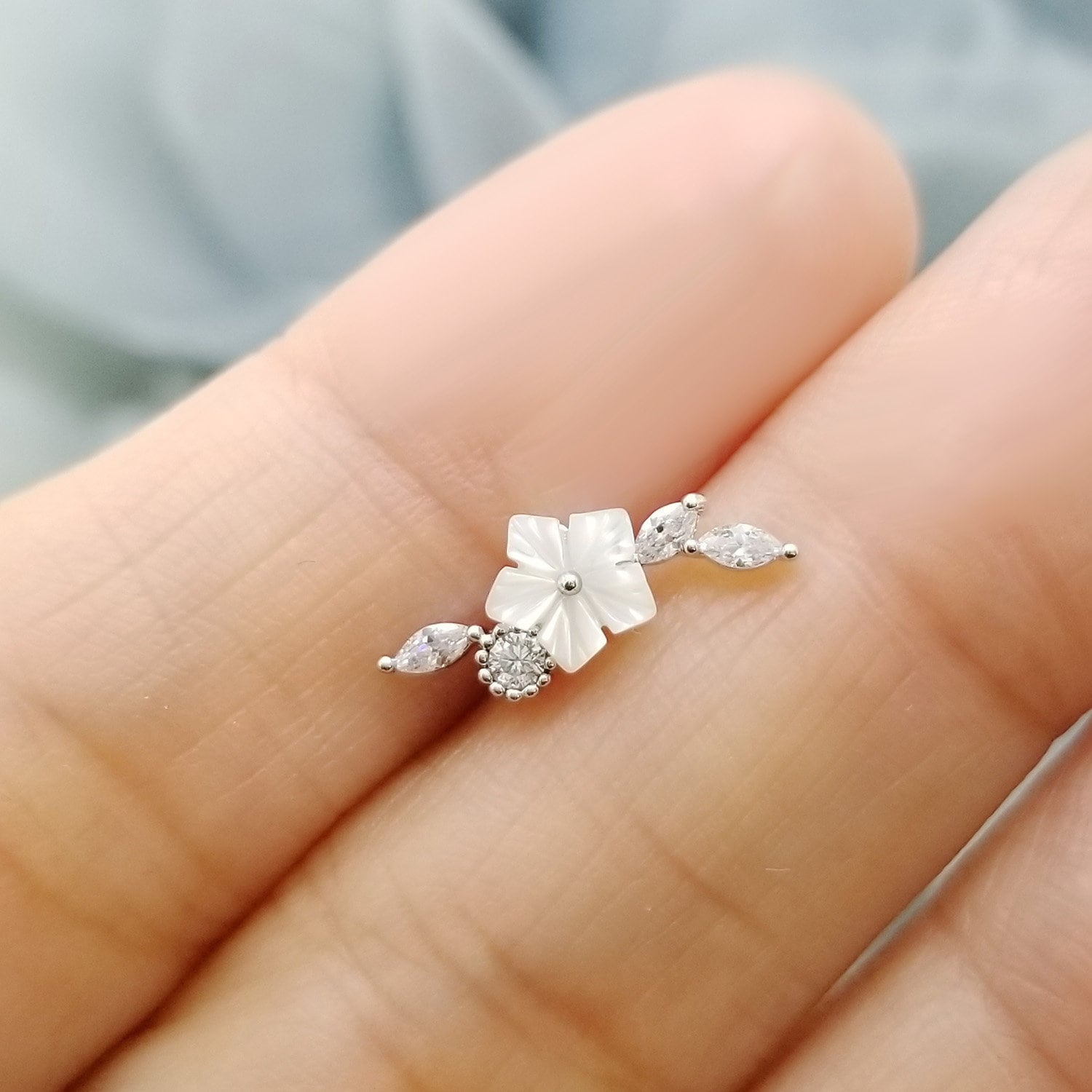 Tiny Butterfly Helix Earring Tragus Earring Sterling Silver | Etsy