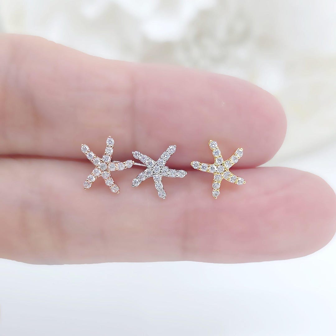 16G,20G,21G Dainty Starfish Cartilage Surgical Steel Stud Earring ...