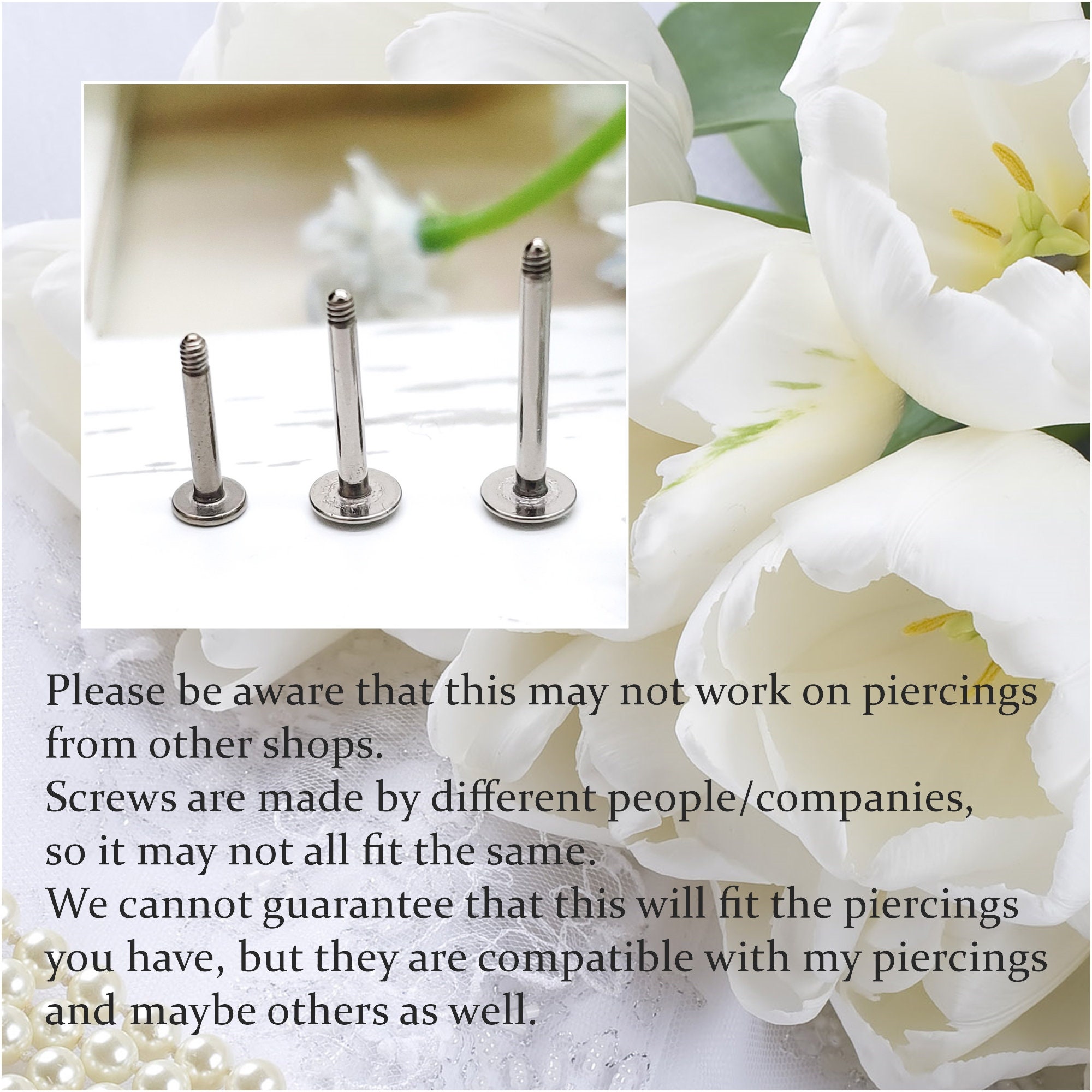 16G Externally Threaded Titanium Labret Stem Post Bar - Etsy