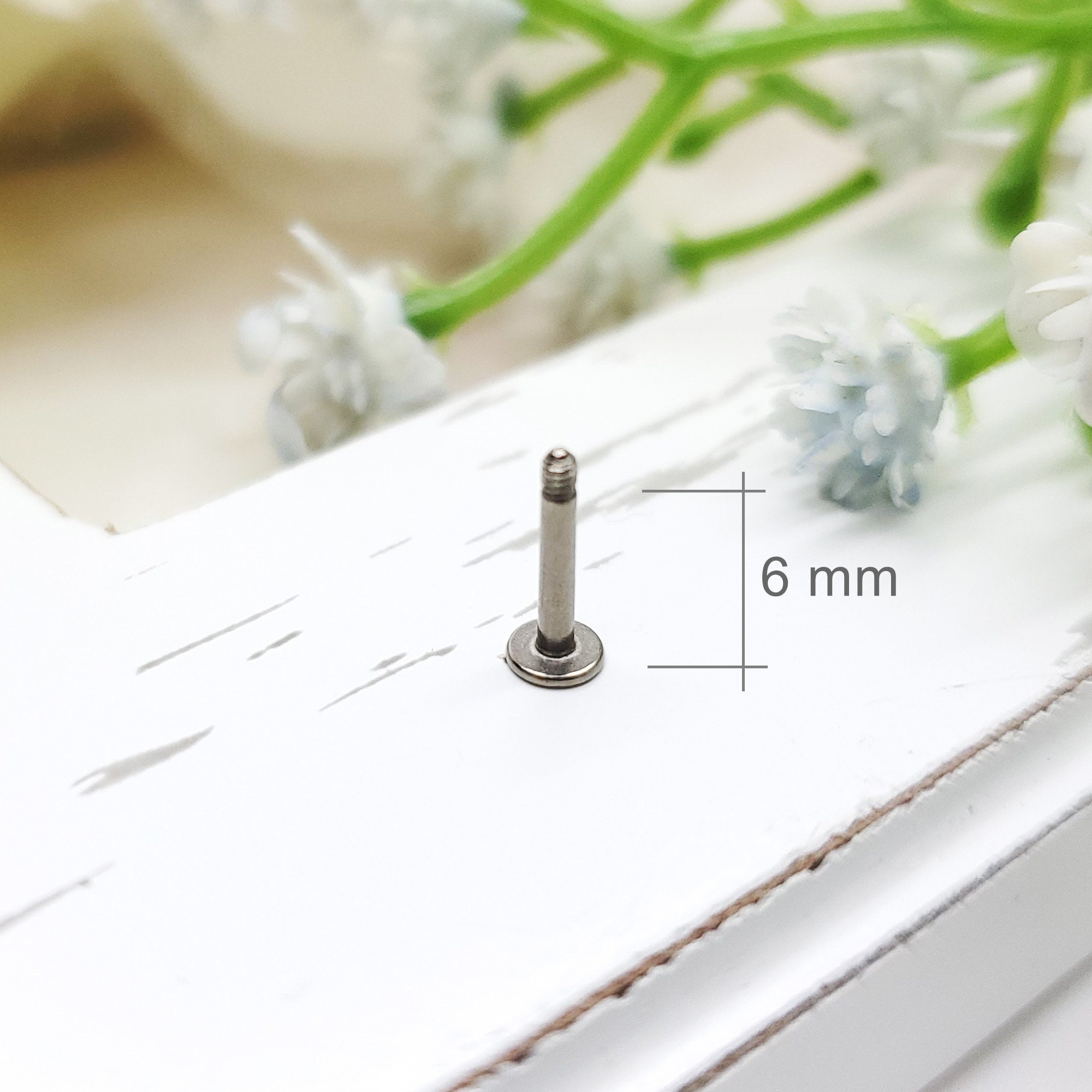 16G Externally Threaded Titanium Labret Stem Post Bar - Etsy