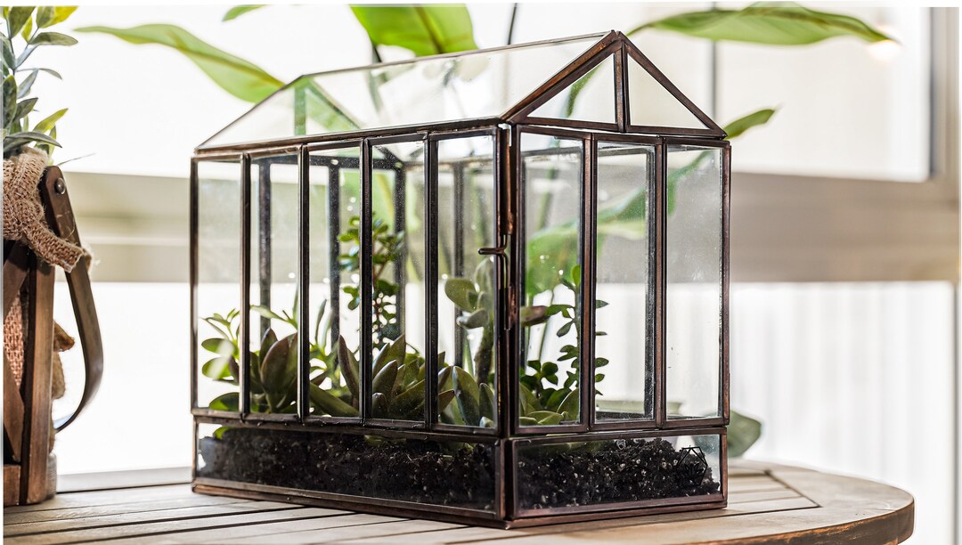 UB Large Greenhouse Terrarium Glass and Steel Perfect For: - Etsy