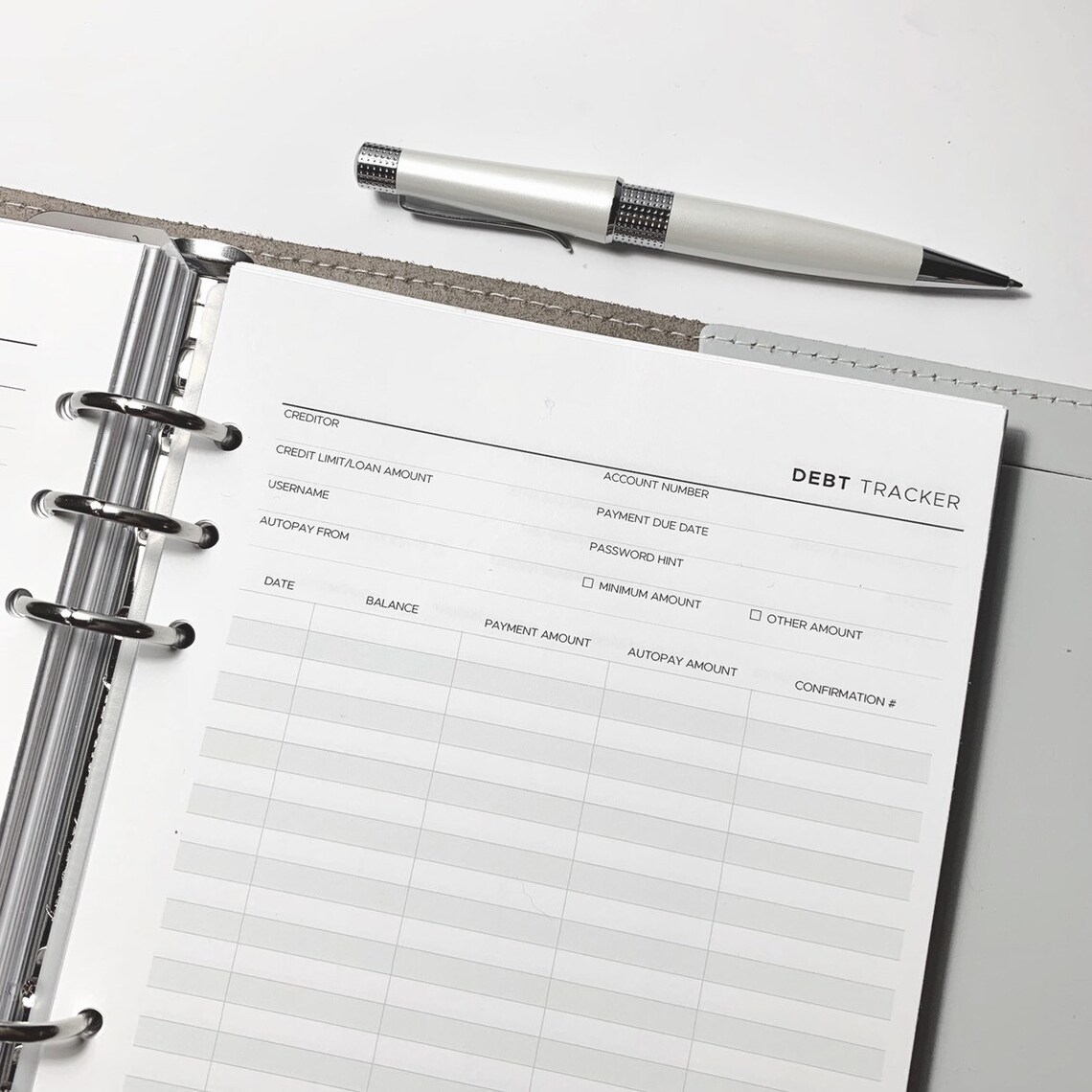 Debt Tracker A5 SIZE Planner Insert Modern Minimal Printable - Etsy