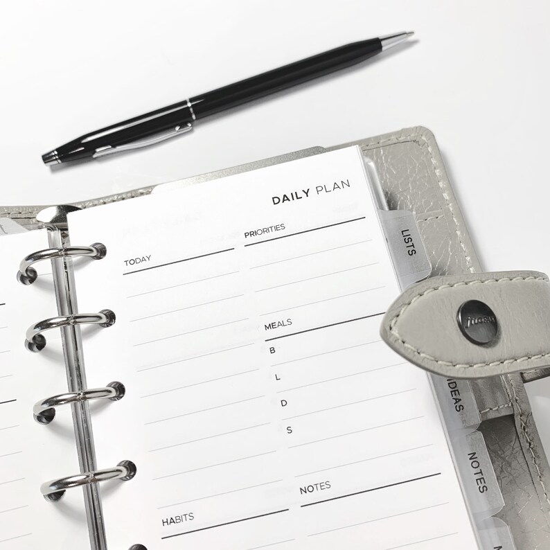 Minimalist Daily Plan POCKET SIZE Planner Insert, Modern Minimal ...