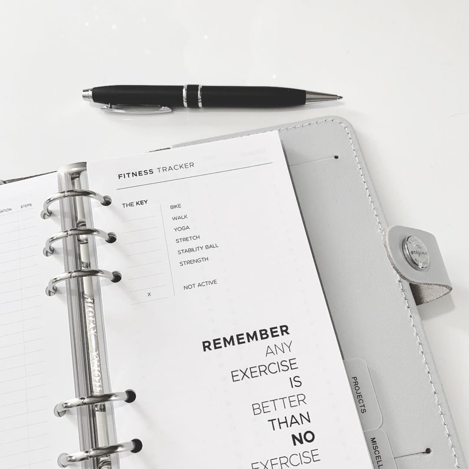 Fitness Tracker January - December PERSONAL SIZE Monthly Planner Insert ...