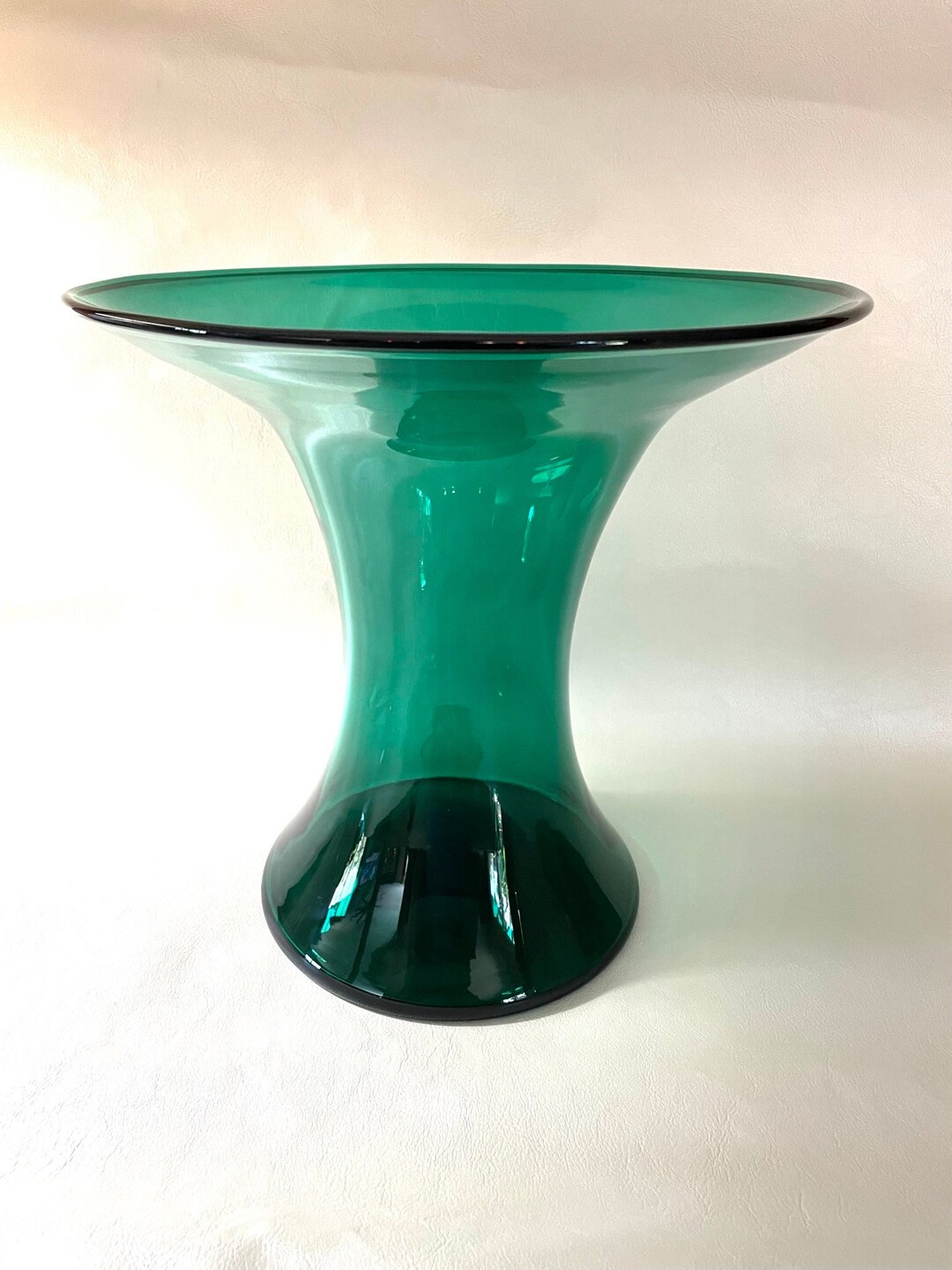 Vintage Blenko 3902S Glass Vase 11 Emerald Green Etched Blenko Stamp - Etsy