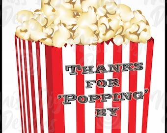 Thanks for Popping by Favor Tags Pink and Gold Baby Shower - Etsy