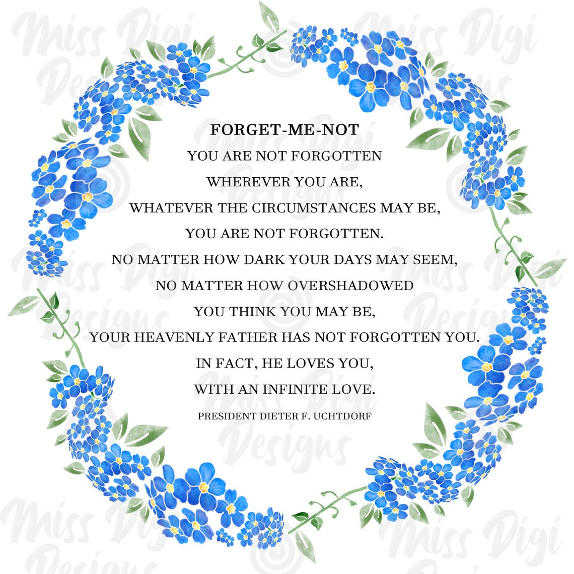 Forget Me Not Printable LDS Printables - Etsy
