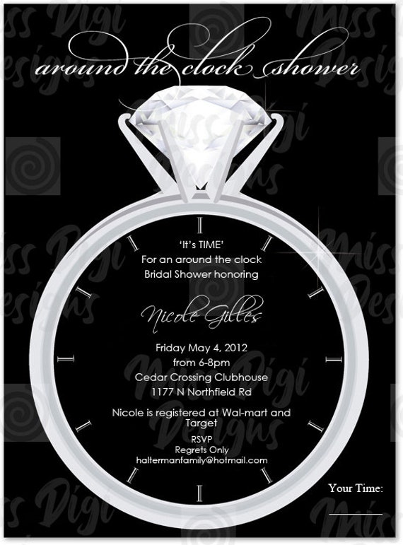 Around the Clock Bridal Shower Invitation Digital Invitation | Etsy