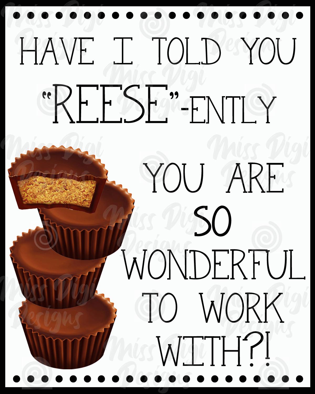 Peanut Butter Cup Thank You Printable-teachers-friends-colleagues - Etsy
