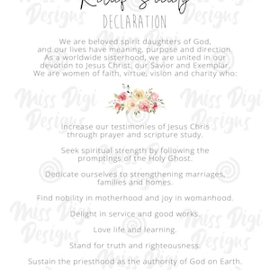 Relief Society Theme, Declaration, & Logo Package Church of Jesus ...