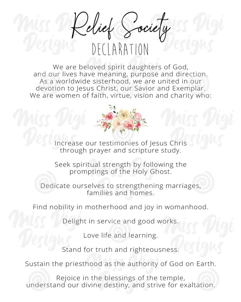 Relief Society Theme, Declaration, & Logo Package Church of Jesus ...