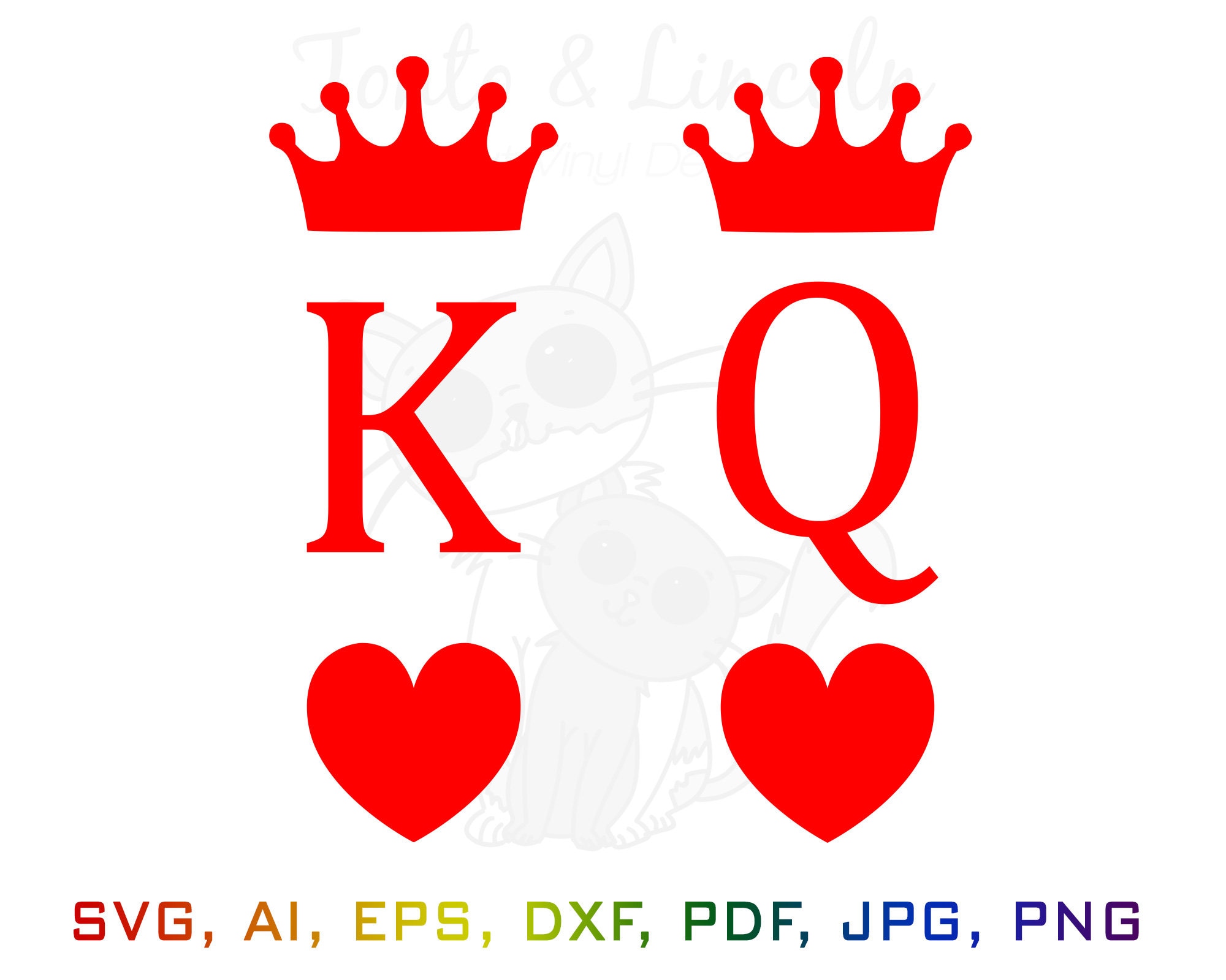 King and Queen Svg Playing Cards Svg King of Hearts Svg - Etsy