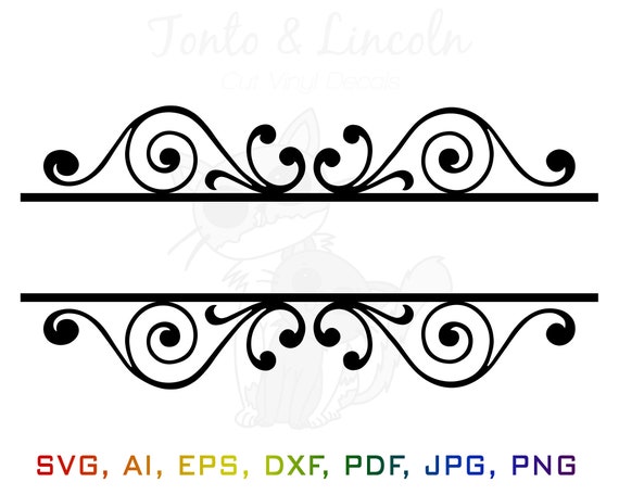 Scroll Borders Flourish Svg Name Border Svg Decorative Word | Etsy