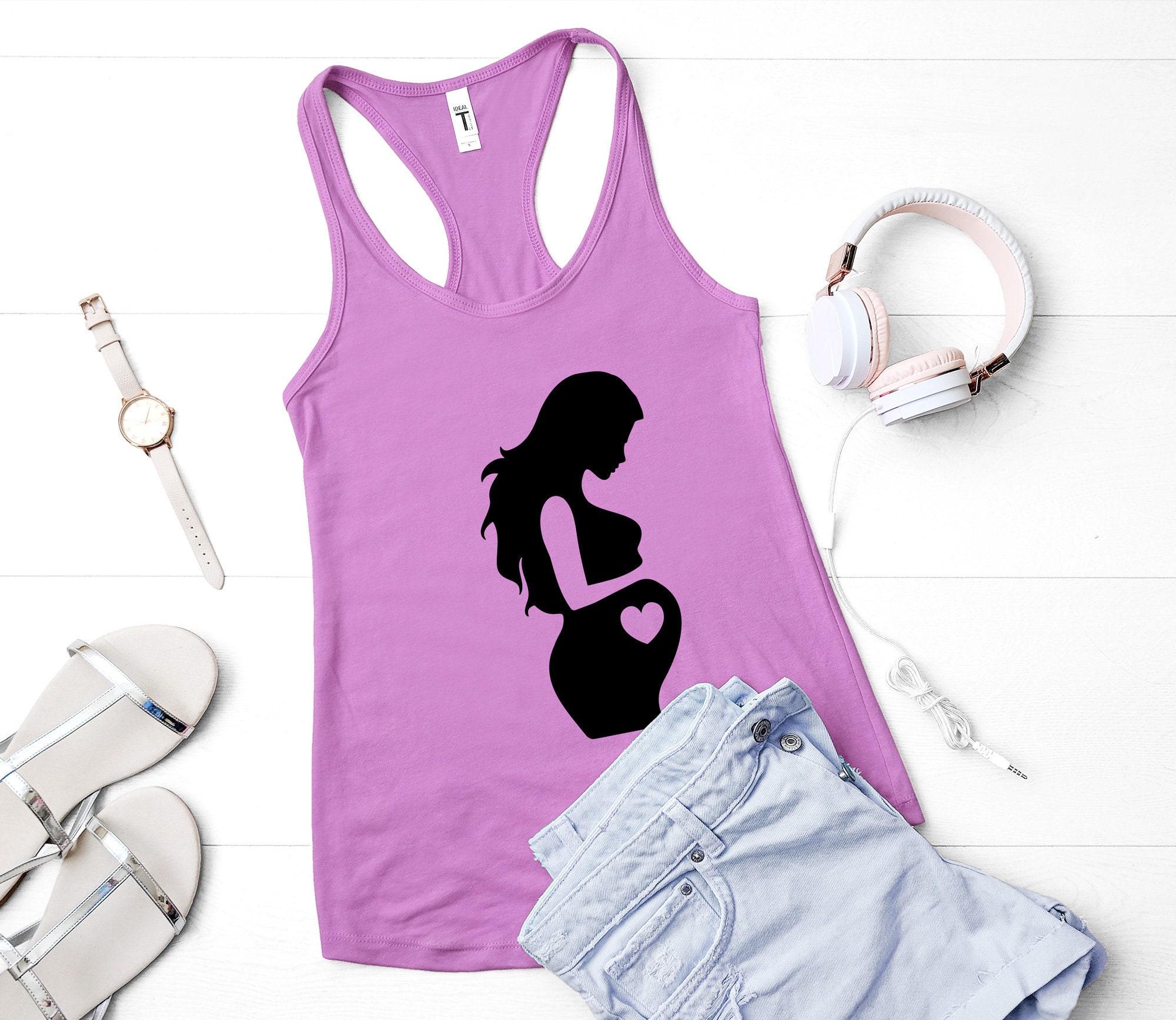 Mujer embarazada svg Silueta mujer embarazada Día de la | Etsy España