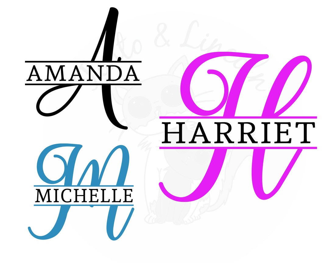 Split Monogram Alphabet Cut Files for Cricut Silhouette. - Etsy