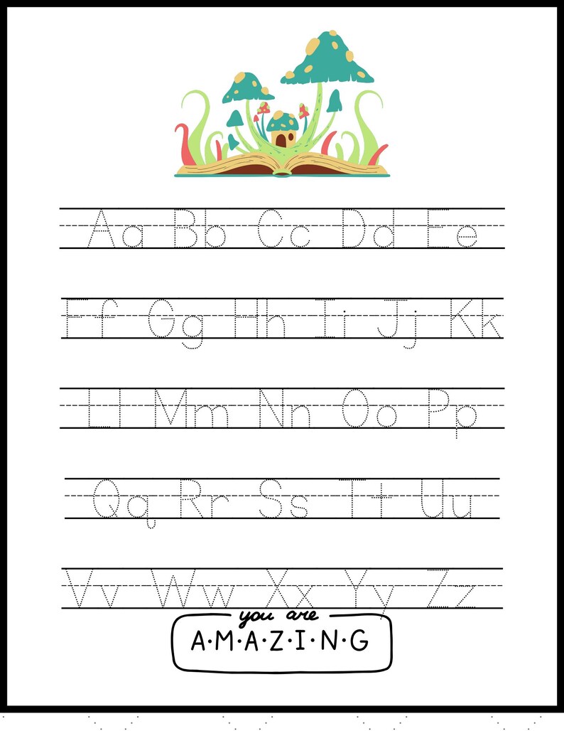 Alphabet Tracing Worksheet - Etsy