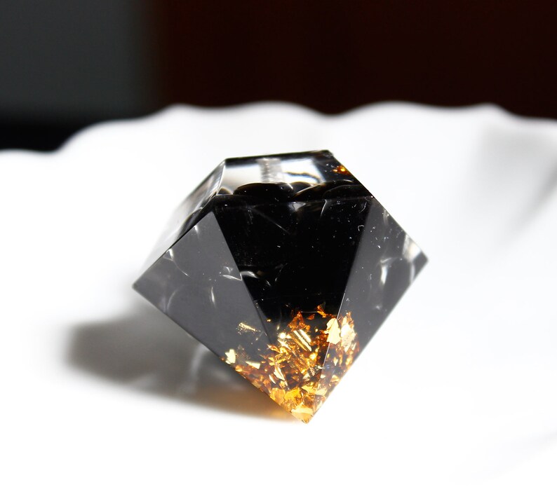 Diamond Shape Orgone Obsidian Pendant Natural Crystal Orgone | Etsy